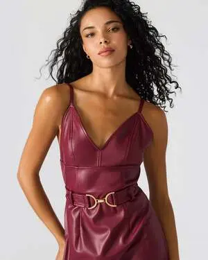 Steve Madden Kailey Dress Sleeveless Faux Leather Dresses