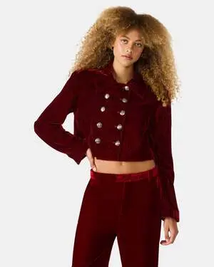 Steve Madden Tonia Blazer Long Sleeve Button Up Jackets & Coats