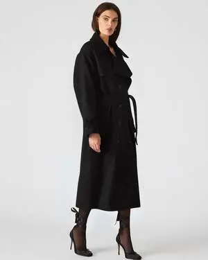 Steve Madden Enora Coat Long Sleeve Button Up Jackets & Coats