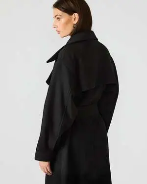 Steve Madden Enora Coat Long Sleeve Button Up Jackets & Coats