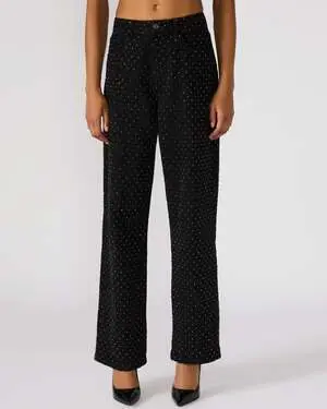 Steve Madden Avaline Crystal Jean Straight Leg Pants
