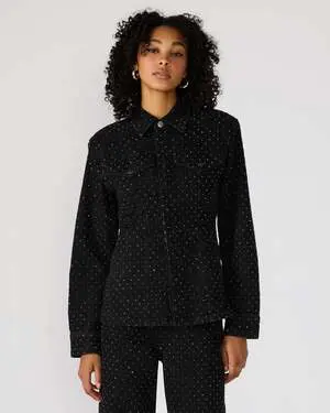 Steve Madden Parc Crystal Jacket Long Sleeve Button Up Jackets & Coats