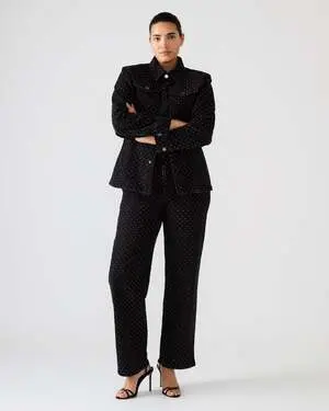 Steve Madden Parc Crystal Jacket Long Sleeve Button Up Jackets & Coats