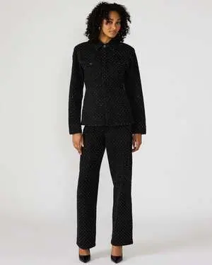 Steve Madden Parc Crystal Jacket Long Sleeve Button Up Jackets & Coats