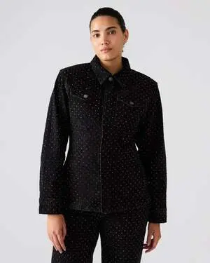 Steve Madden Parc Crystal Jacket Long Sleeve Button Up Jackets & Coats