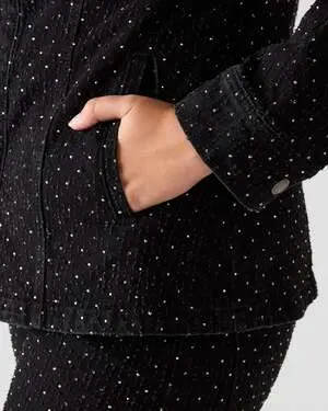 Steve Madden Parc Crystal Jacket Long Sleeve Button Up Jackets & Coats