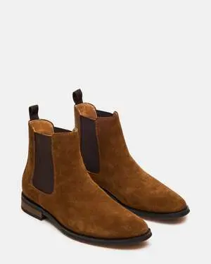 Steve Madden Aldair Suede Chelsea Boots - Chestnut Suede
