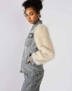 Steve Madden Parker Jacket Long Sleeve Button Up Jackets & Coats