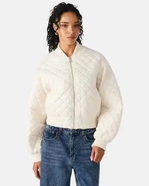 Steve Madden Darla Jacket Long Sleeve Bombers Jackets & Coats - Ivory