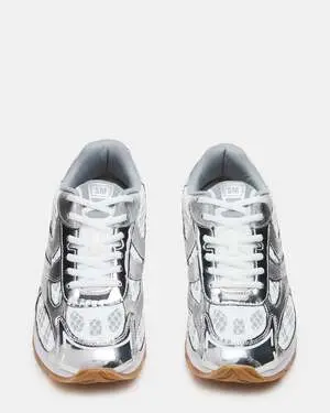 Steve Madden Xylo Lace-up Sneakers - Silver
