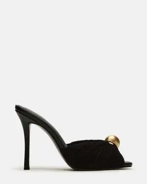 Steve Madden Priya /gold Mule Heels - Black