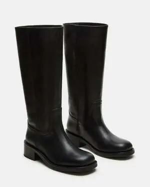 Steve Madden Riggs Leather Wide Calf Knee High Boots