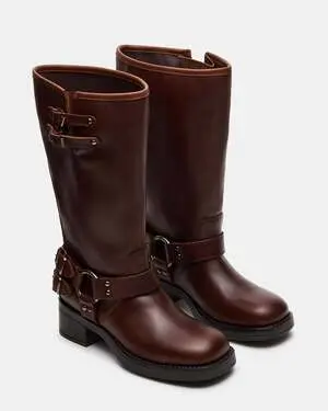 Steve Madden Astor Leather Wide Calf Knee High Boots