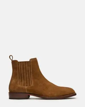 Steve Madden Ryker Suede Ankle Chelsea Boots - Cognac