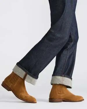 Steve Madden Ryker Suede Ankle Chelsea Boots - Cognac