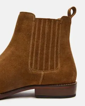 Steve Madden Ryker Suede Ankle Chelsea Boots - Cognac