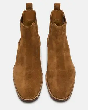 Steve Madden Ryker Suede Ankle Chelsea Boots - Cognac