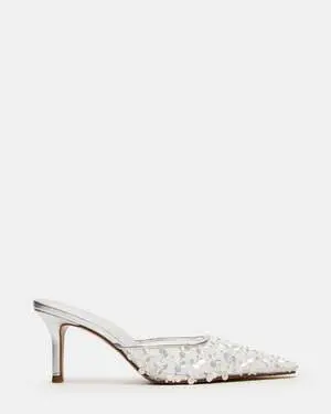 Steve Madden Alexi Sequin Mule Heels - Silver