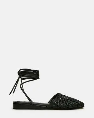 Steve Madden Flutter Lace-up Flats - Black