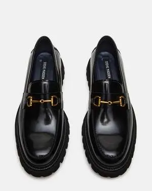 Steve Madden Naxos Leather Slip-on Loafers With Horsebit Hardware