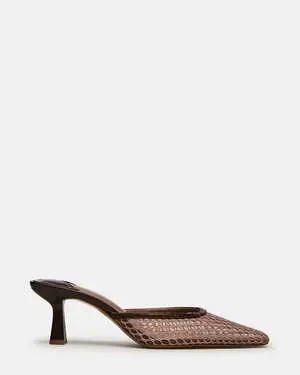 Steve Madden Alyse Mesh Mule Heels - Mocha