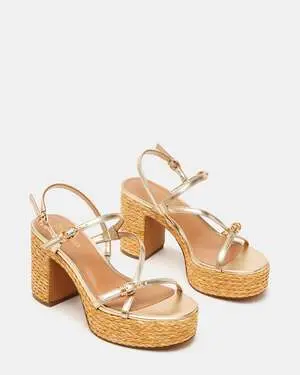 Steve Madden Jayce Raffia Block Heel Sandals