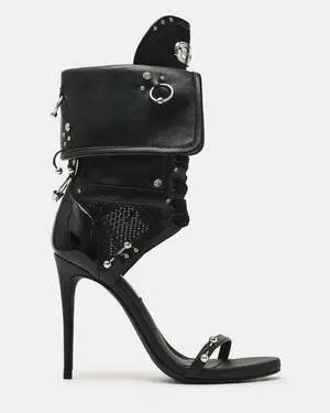 Steve Madden Casella Piercing Lace-up Heels - Black
