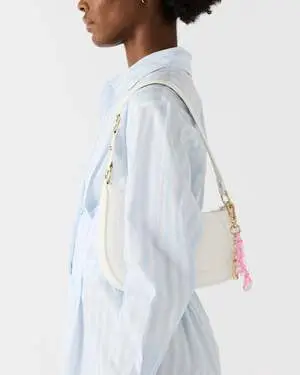 Steve Madden Asymmetrical Shoulder Bag With Flower Bead Charm