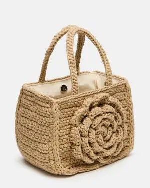 Steve Madden Crochet Flower Mini Top Handle Bag