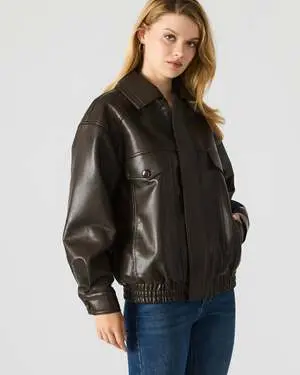 Steve Madden Henson Jacket Long Sleeve Faux Leather Jackets & Coats