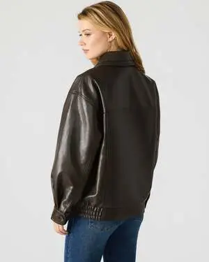 Steve Madden Henson Jacket Long Sleeve Faux Leather Jackets & Coats