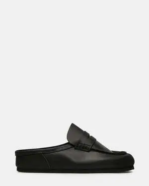 Steve Madden Wyatt Leather Slip-on Clogs - Black