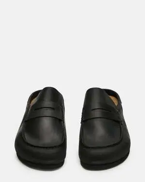 Steve Madden Wyatt Leather Slip-on Clogs - Black