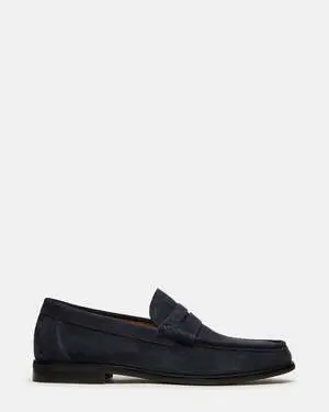 Steve Madden Huckle Slip-on Loafers - Navy Suede