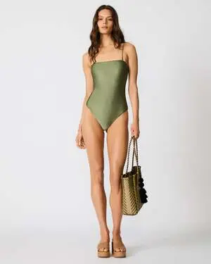 Steve Madden Shine Bright One Piece Swimsuit - Olive