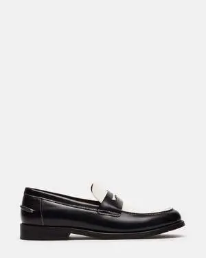 Steve Madden Natan Leather Slip-on Loafers - Black/white