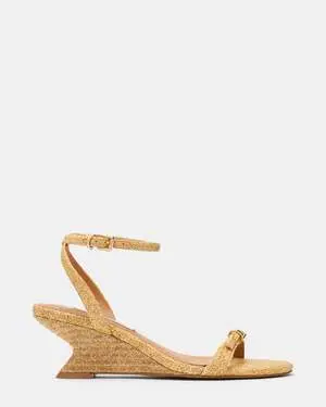 Steve Madden Zaloma Gold Detail Heels - Raffia