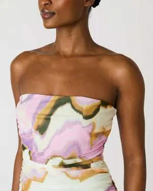 Steve Madden Strapless Flowy Maxi Dress With Slit