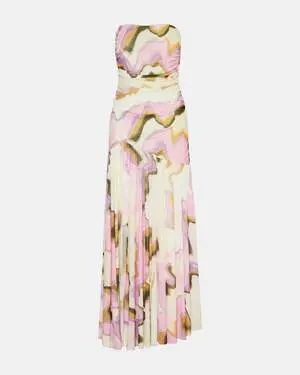 Steve Madden Strapless Flowy Maxi Dress With Slit