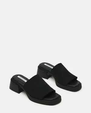 Steve Madden Lucee Block Heel Sandals - Black