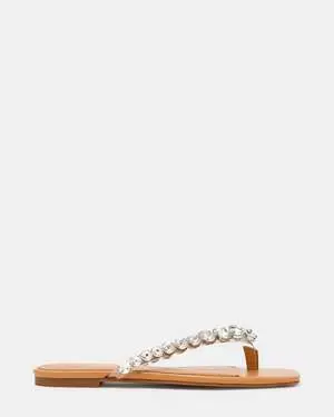 Steve Madden Marble Silver Rhinestones Thong Sandals