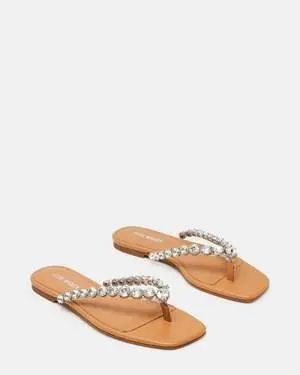 Steve Madden Marble Silver Rhinestones Thong Sandals