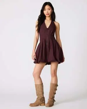 Steve Madden Dianna Dress Sleeveless Bubble Dresses - Chocolate