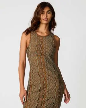 Steve Madden Nyssa Sleeveless Mesh Maxi Dress