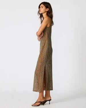 Steve Madden Nyssa Sleeveless Mesh Maxi Dress