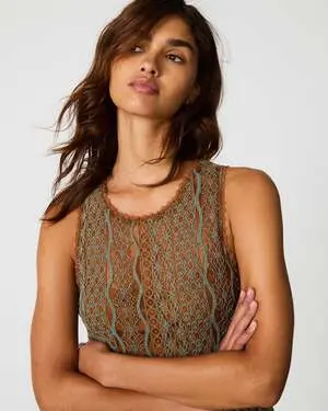 Steve Madden Nyssa Sleeveless Mesh Maxi Dress