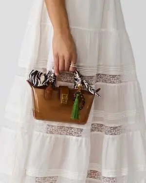 Steve Madden Mini Jelly Top Handle Bag With Scarf Detail