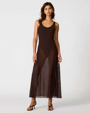 Steve Madden Sharlene Sleeveless Mesh Maxi Dress