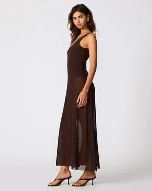 Steve Madden Sharlene Sleeveless Mesh Maxi Dress