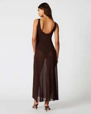 Steve Madden Sharlene Sleeveless Mesh Maxi Dress